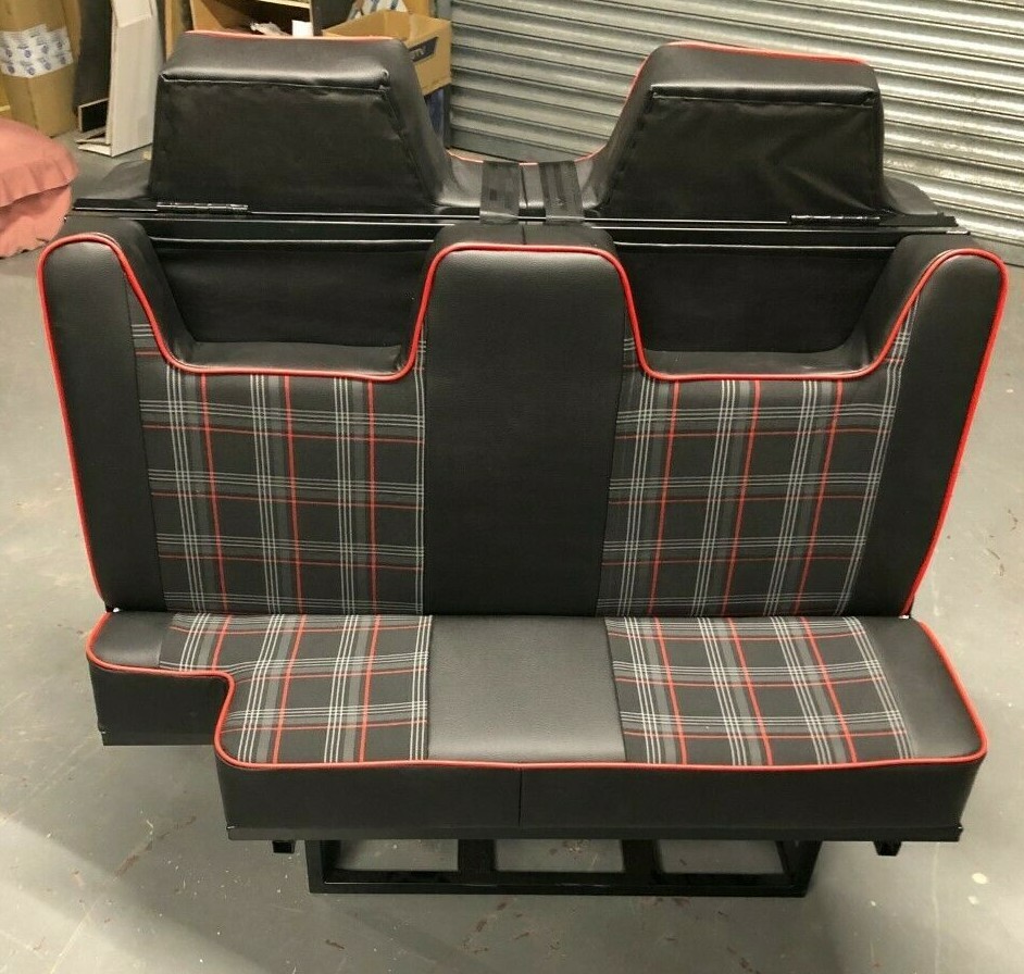 Rock & Roll Bed VW T4 T5 T6 Transit Vivaro Trafic Seatbelts Gas Strut ...