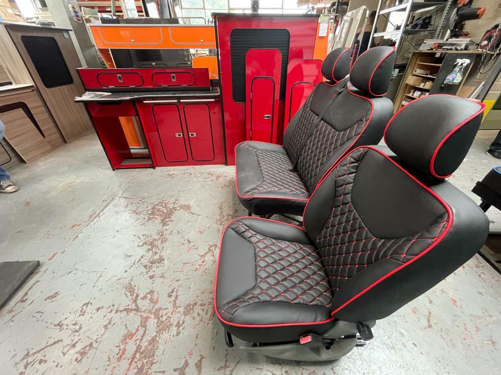 Assembled Transit Custom Vivaro Trafic SWB Gloss RED Furniture Camper ...