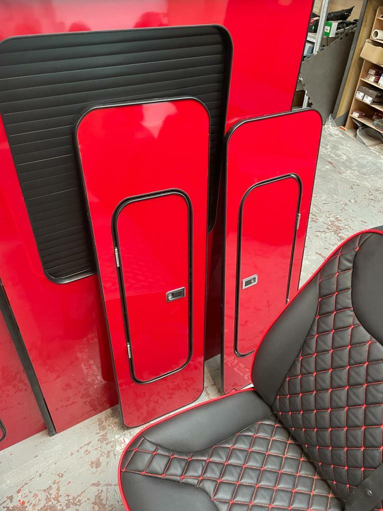 Assembled Transit Custom Vivaro Trafic SWB Gloss RED Furniture Camper ...