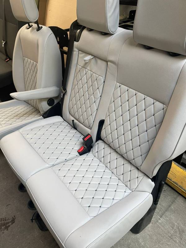 Grey Diamond Transit Custom 2+1 Matching Front Seats - Lusso Campers