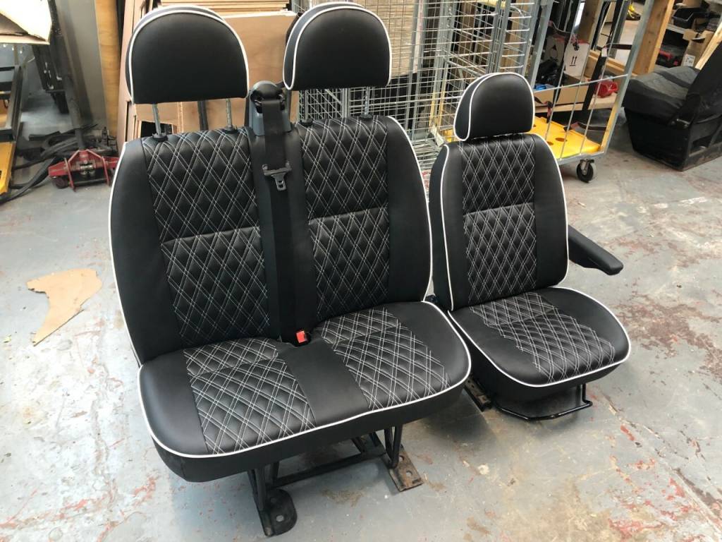 Ford Transit MK 7 2+1 Front Seats & Rock Roll Bed Matching Bentley ...