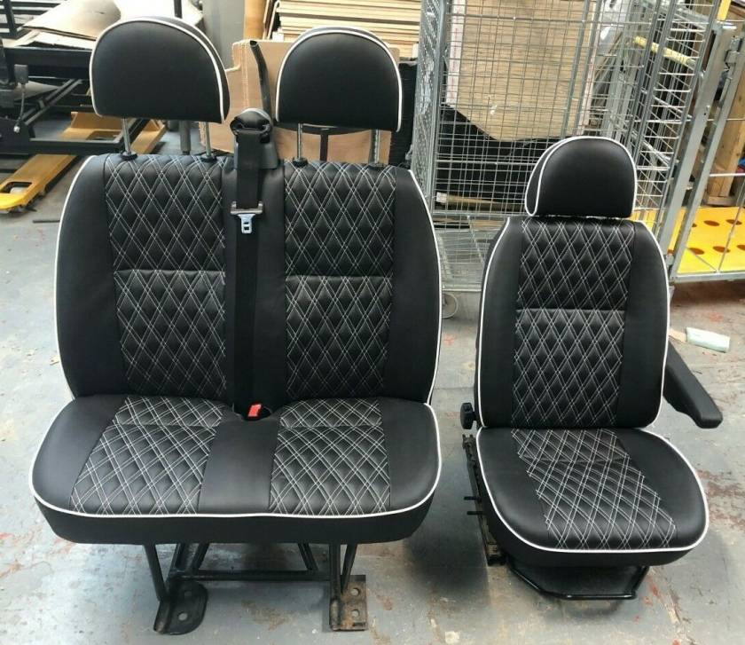 Ford Transit MK 7 2+1 Front Seats & Rock Roll Bed Matching Bentley ...