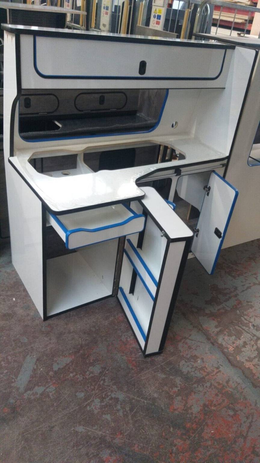 VW T5/T6 transporter SWB kitchen furnitu camper van motorh White Gloss ...