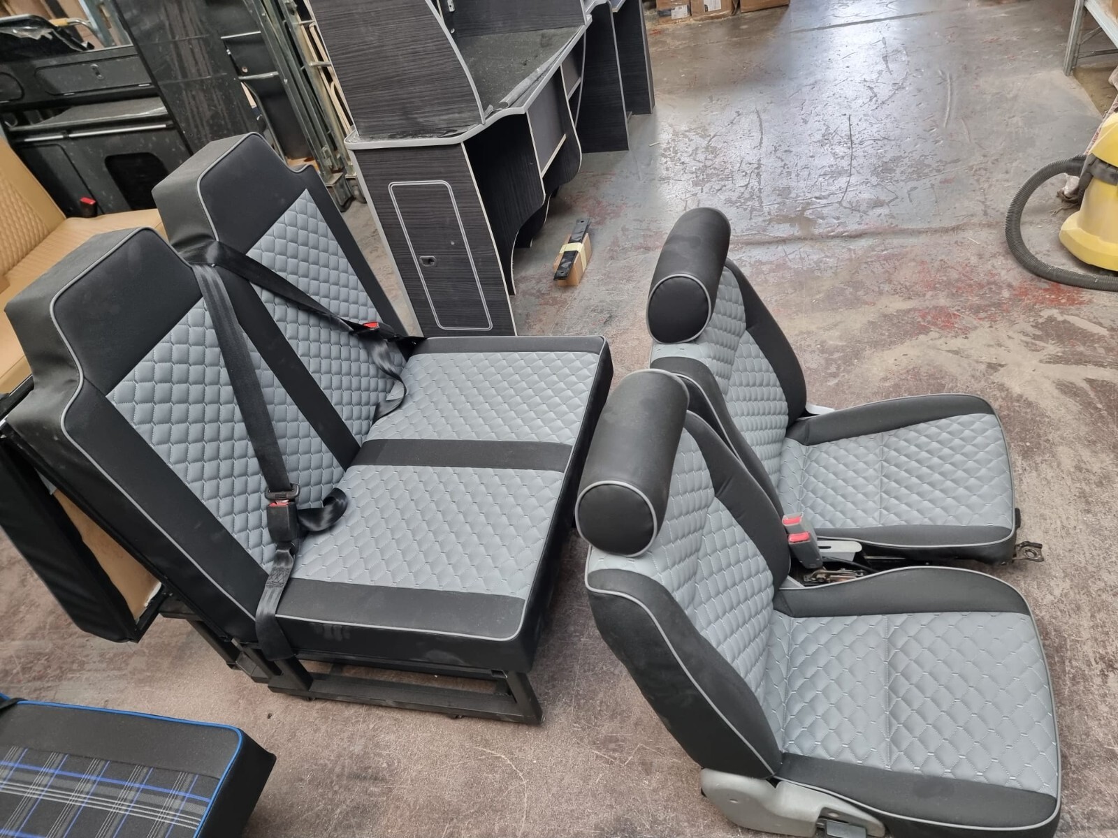 Mazda Bongo/Ford Freda Front & Back Rock & Roller Bed Seats Grey Single ...