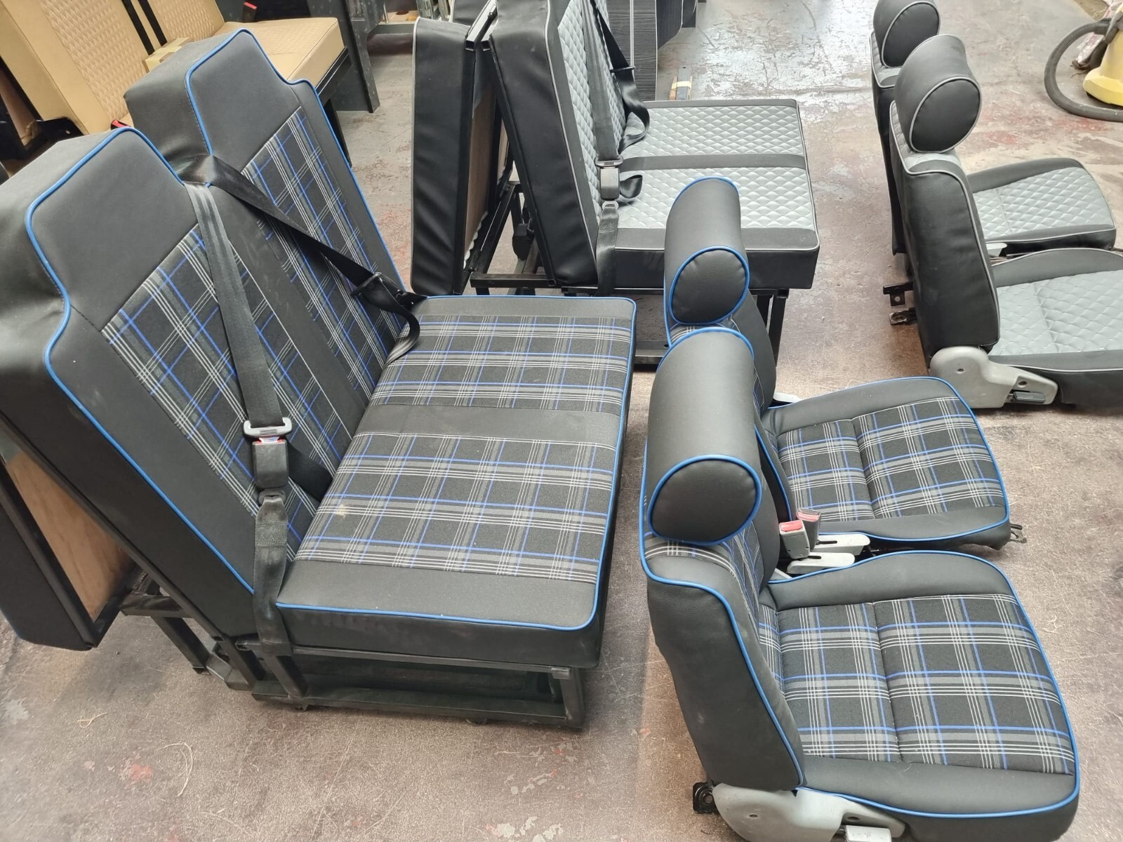 Mazda Bongo/Ford Freda Front Seats & Back Rock & Roller Bed Seats Blue ...