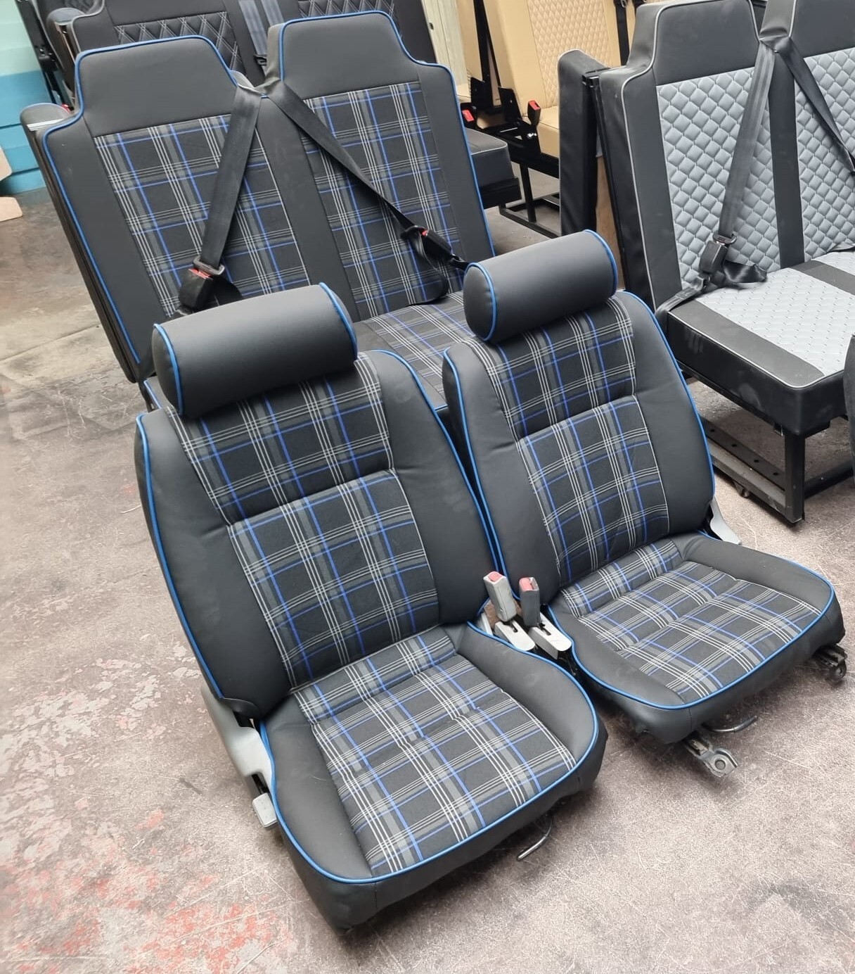 Mazda Bongo/Ford Freda Front Seats & Back Rock & Roller Bed Seats Blue ...