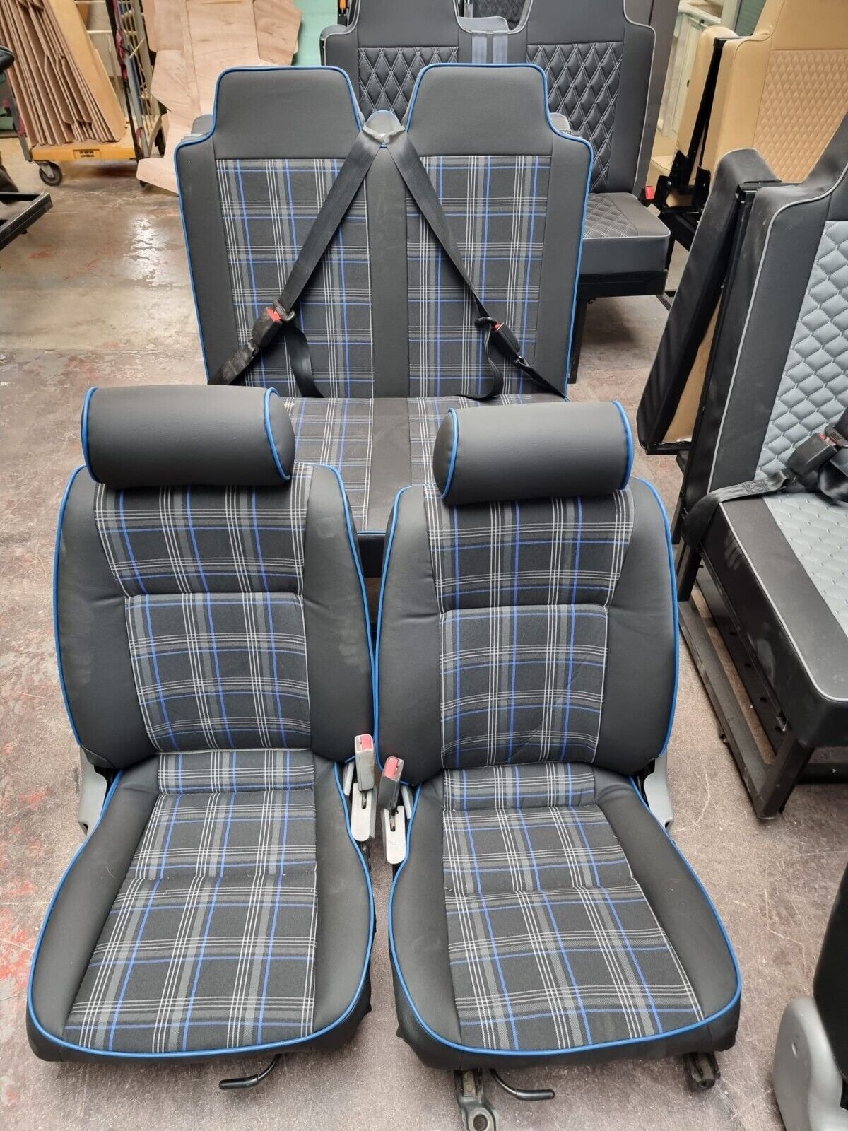Mazda Bongo/Ford Freda Front Seats & Back Rock & Roller Bed Seats Blue ...